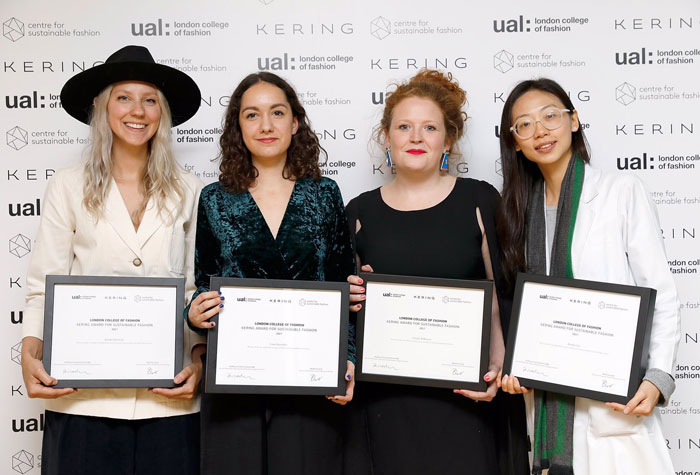 4 LCF students get Kering awards for sustainable fashion