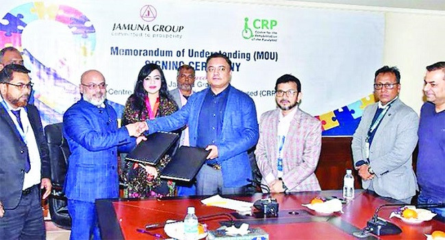 MoU signed between Jamuna Group and CRP on medical assistance for accident victims