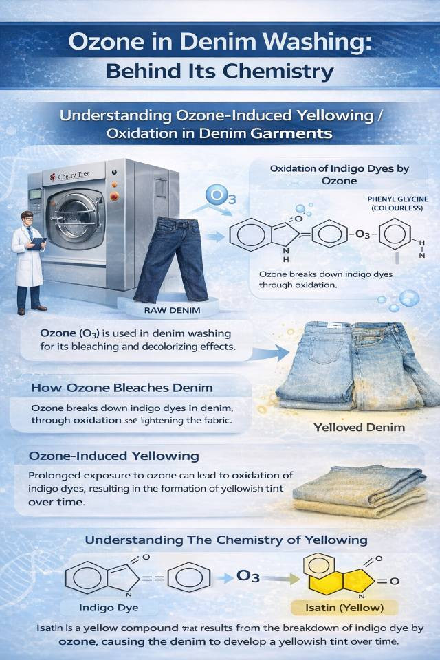 Ozone in denim washing: Behind the chemistry of yellowing